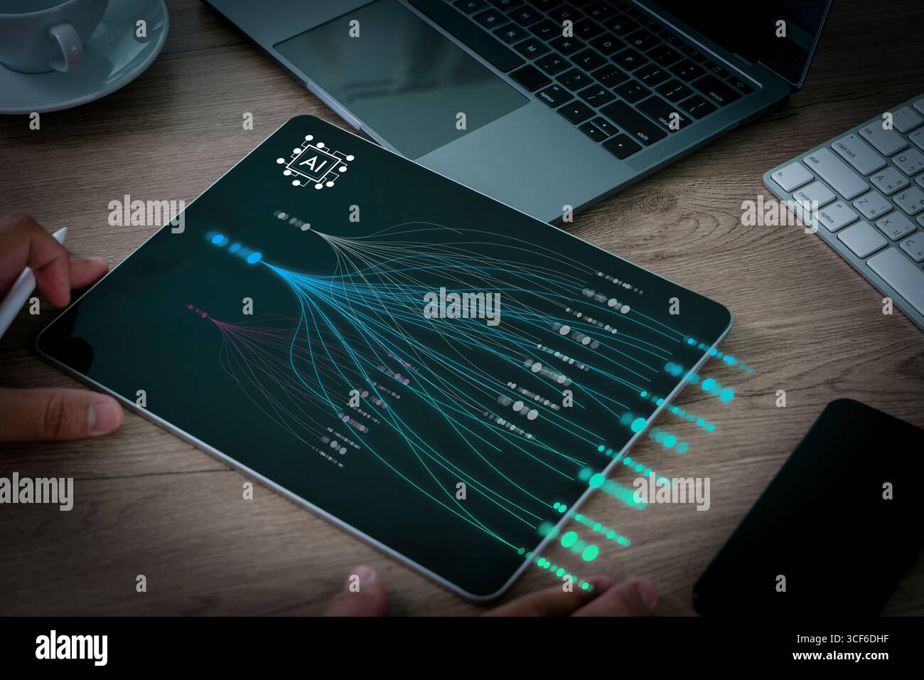 Ai algorithm data flow abstract hi-res stock photography and images - Alamy