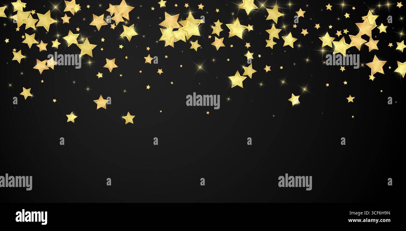 Magic stars vector overlay. Gold stars scattered around randomly ...