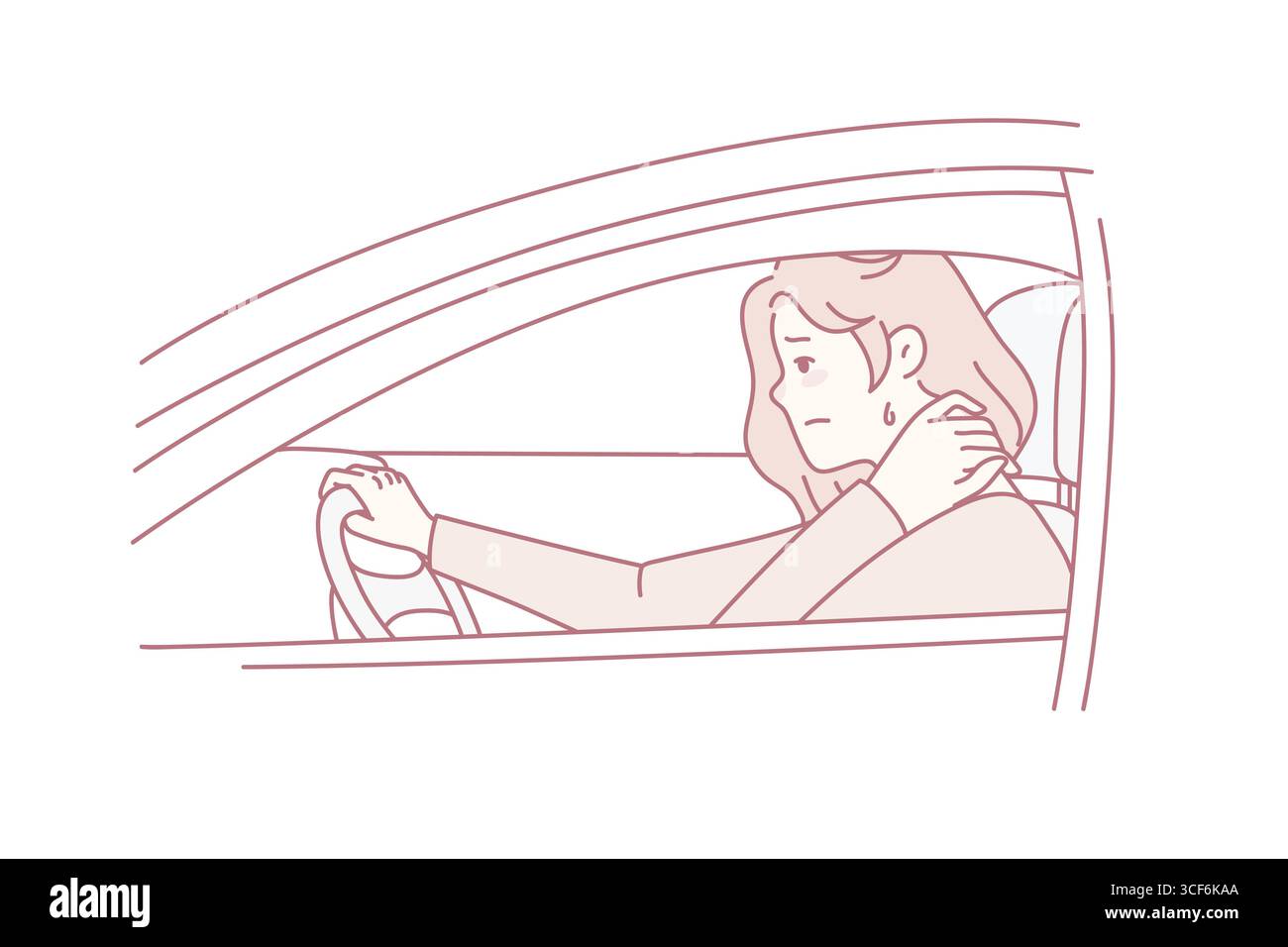 Female driver feeling neck pain hi-res stock photography and images - Alamy