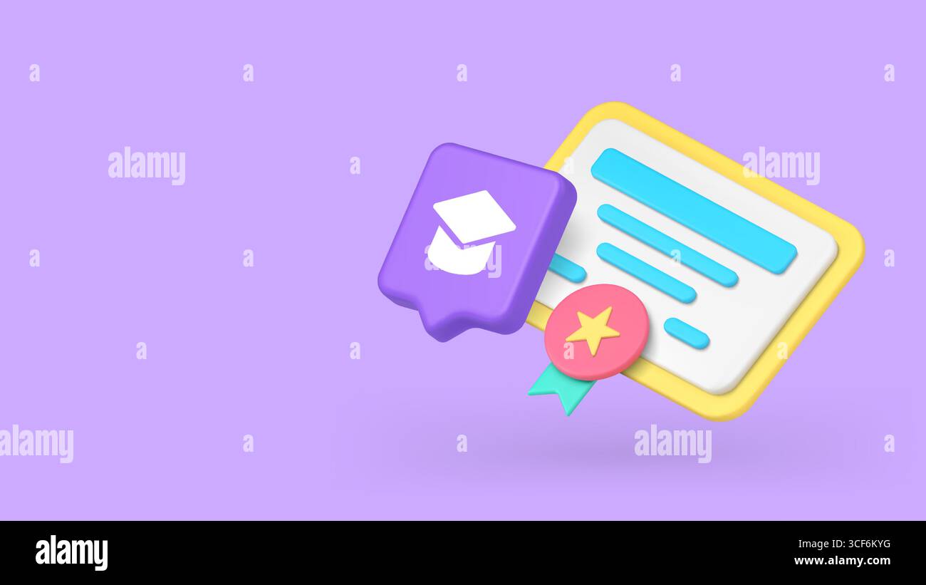Colorful education concept showing graduation cap inside a speech ...