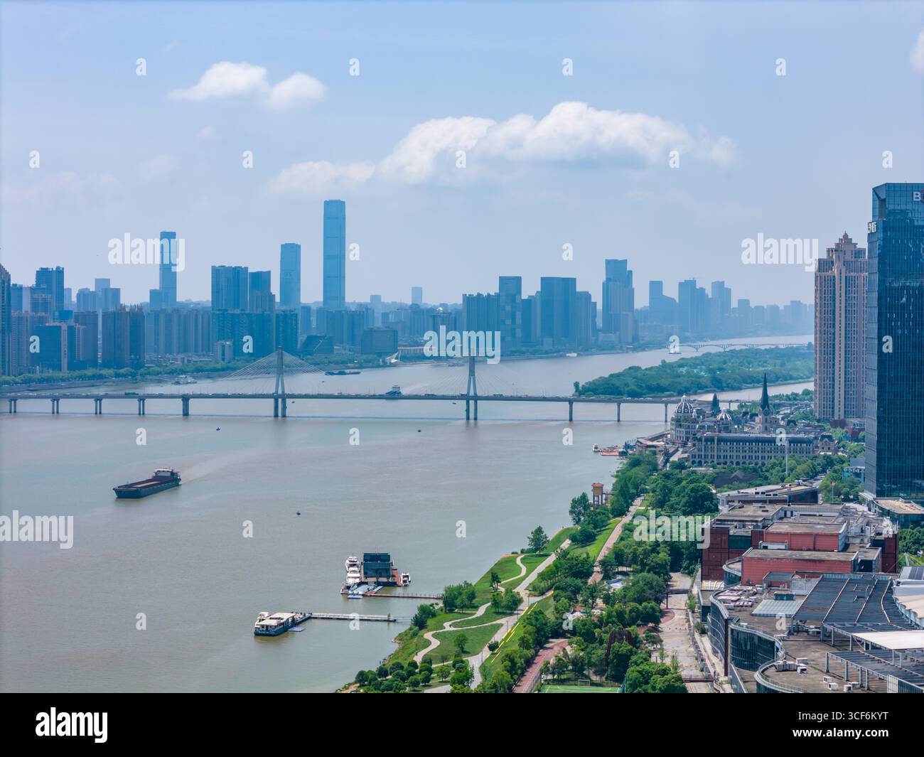 Aerial photo shows the Xiang River in Changsha City, south China's ...