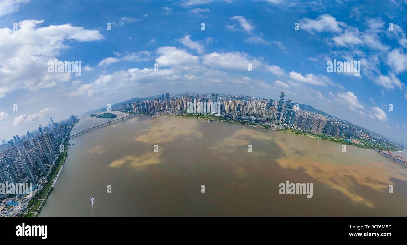 Aerial photo shows the Xiang River in Changsha City, south China's ...