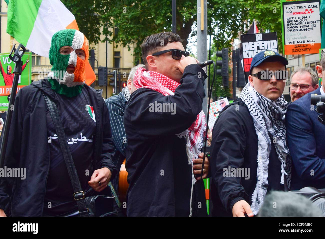 London, UK. 20th August 2025. Moglai Bap gives a speech alongside his ...
