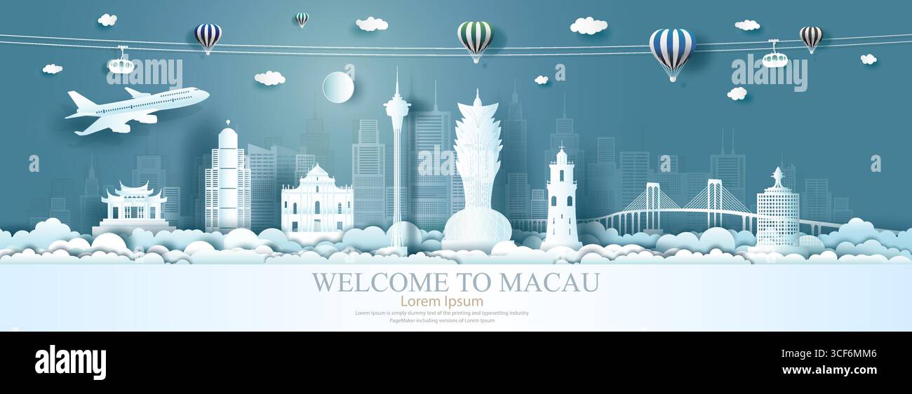 Travel architecture China landmarks in Macau famous city of Asia on ...