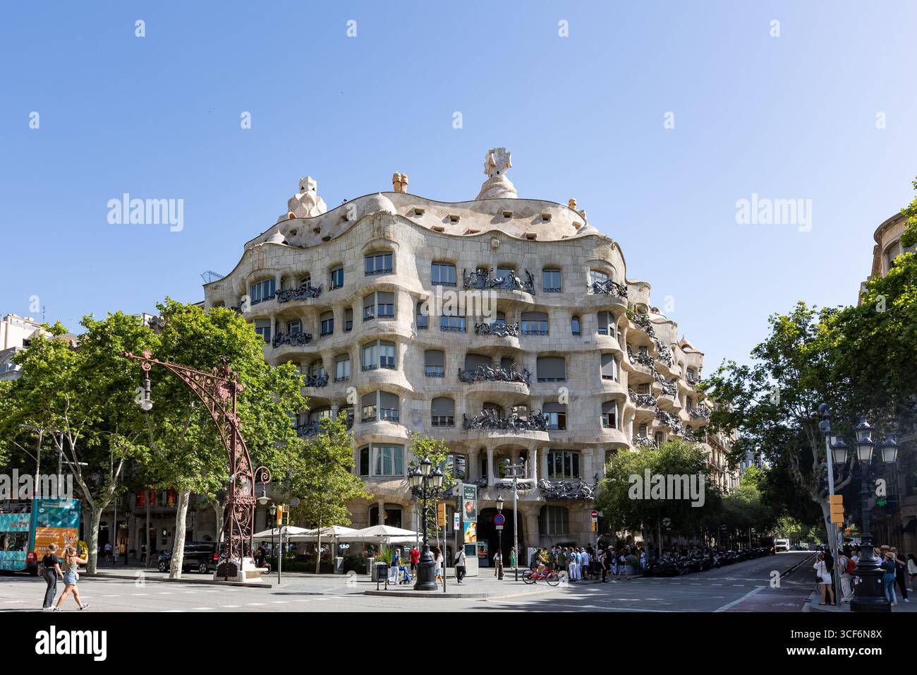 The famous Casa Mila (La Pedrera) designed by Antoni Gaudi, Barcelona ...