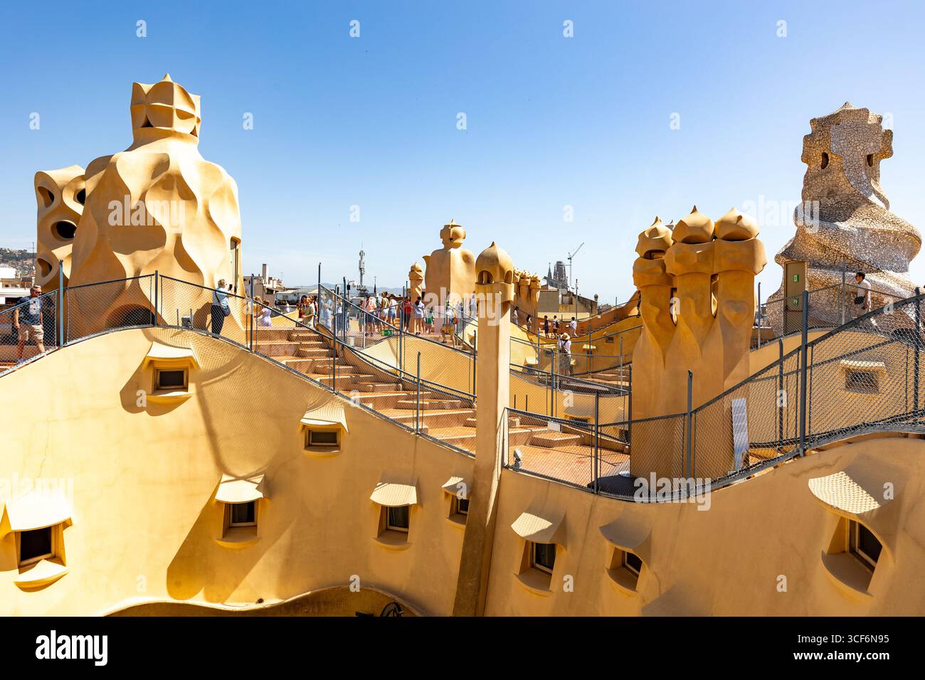 The famous Casa Mila (La Pedrera) designed by Antoni Gaudi, Barcelona ...