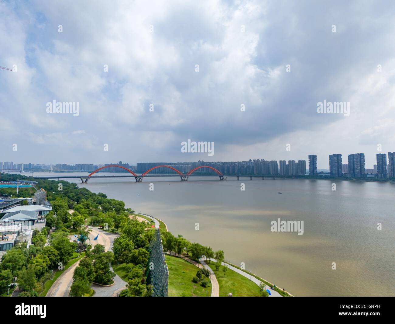 Aerial photo shows the Xiang River in Changsha City, south China's ...