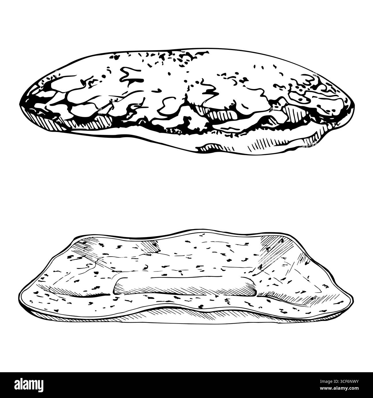 Handmade ceramic dish tray with baked pancake flapjack, puffy ...