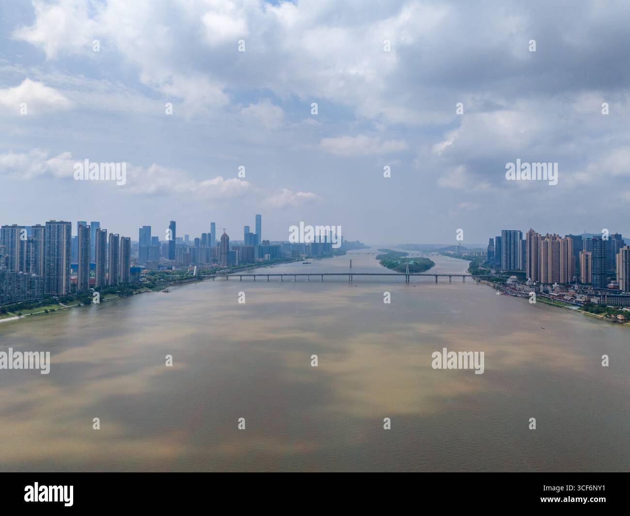 Aerial photo shows the Xiang River in Changsha City, south China's ...