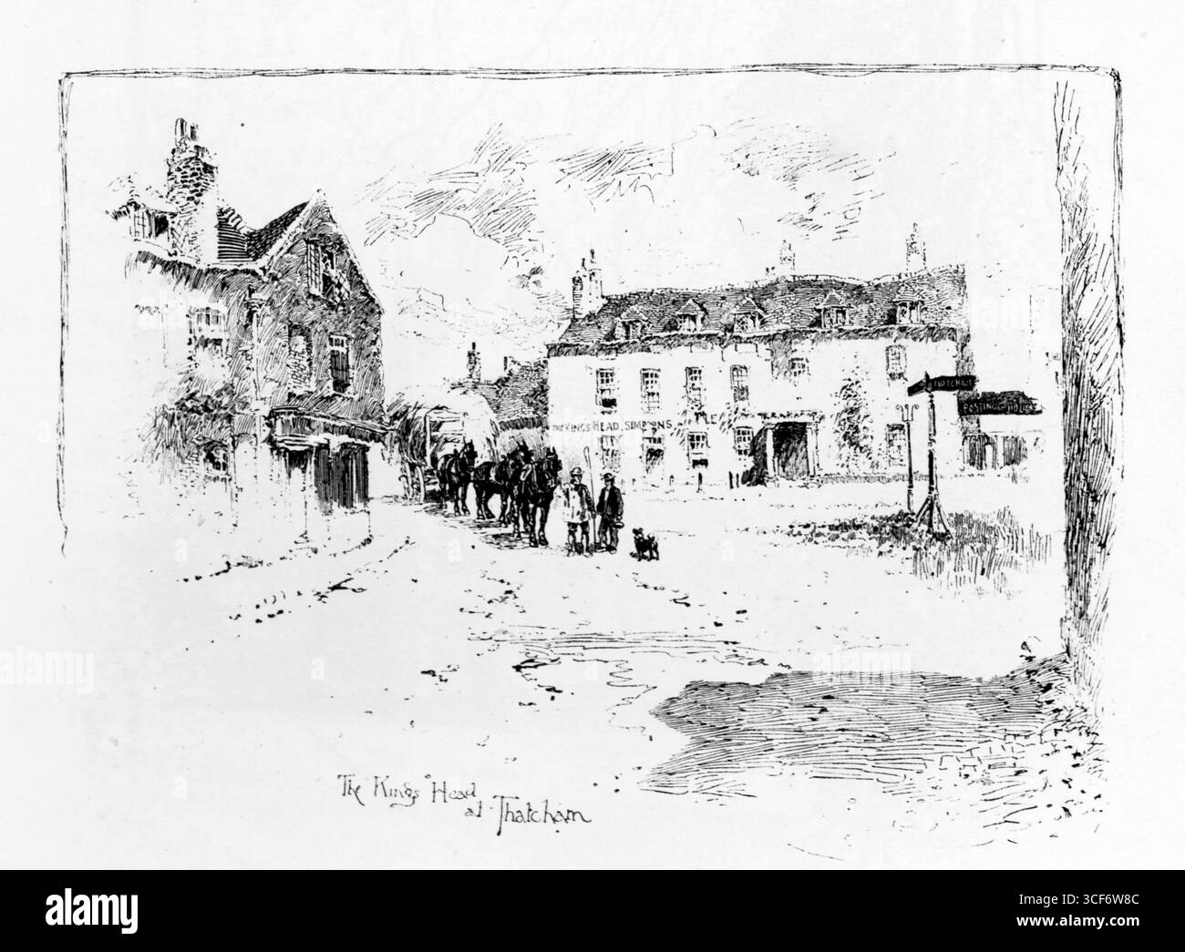 English village road sign Black and White Stock Photos & Images - Alamy