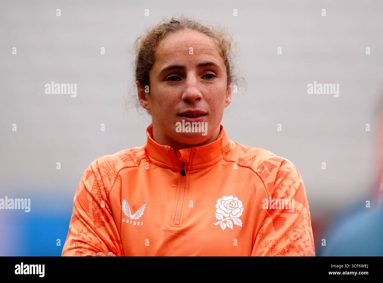 England's Abby Dow during a team run at the Stadium of Light ...
