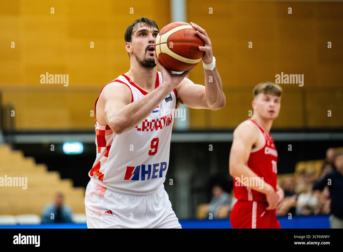 Farum, Denmark. 20th, August 2025. Dario Saric (9) of Croatia seen ...