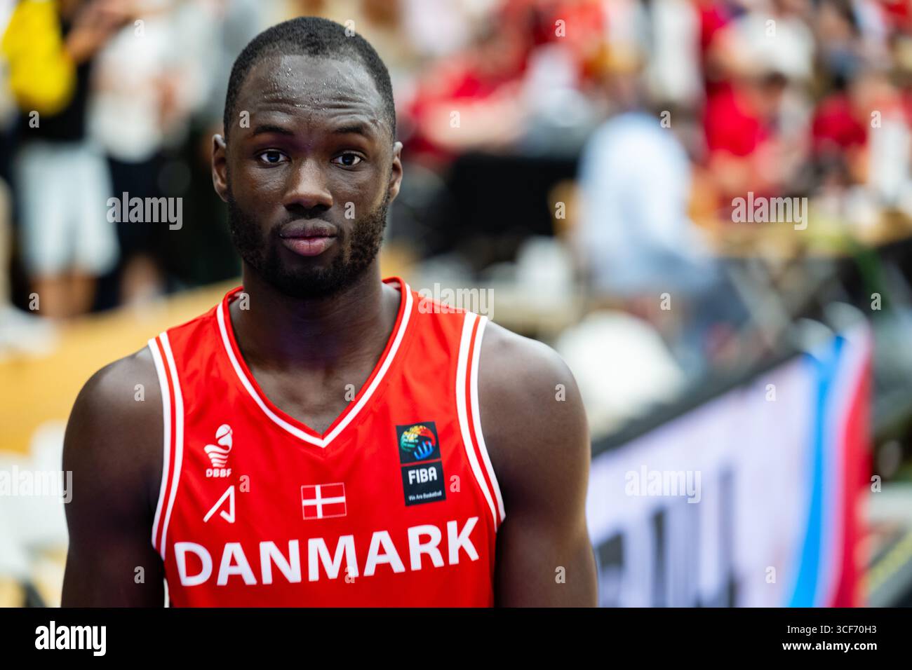 Farum, Denmark. 20th, August 2025. Bakary Dibba (0) of Denmark seen ...