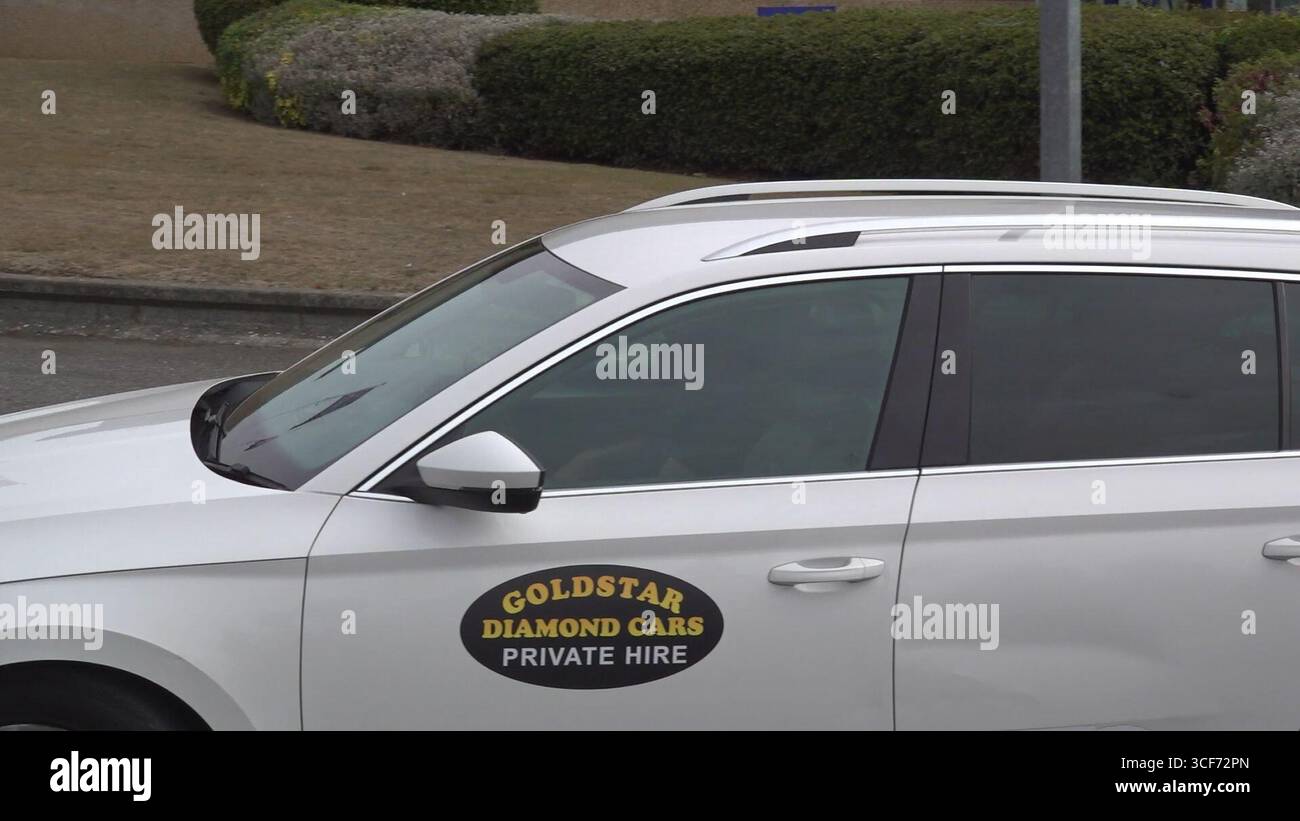 Screen grab taken from PA video of a white taxi understood to have been ...