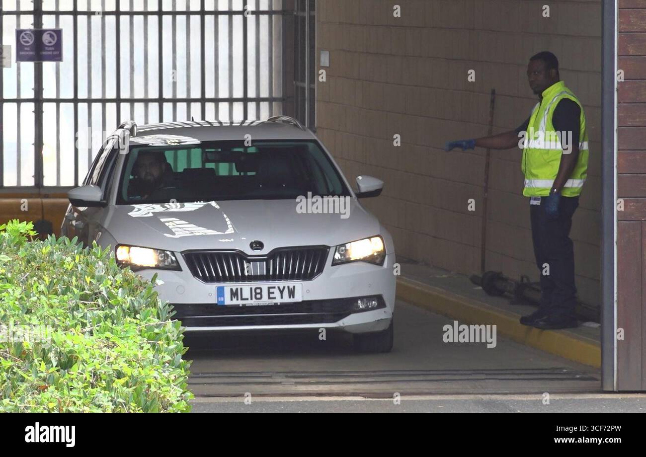 Screen grab taken from PA video of a white taxi understood to have been ...