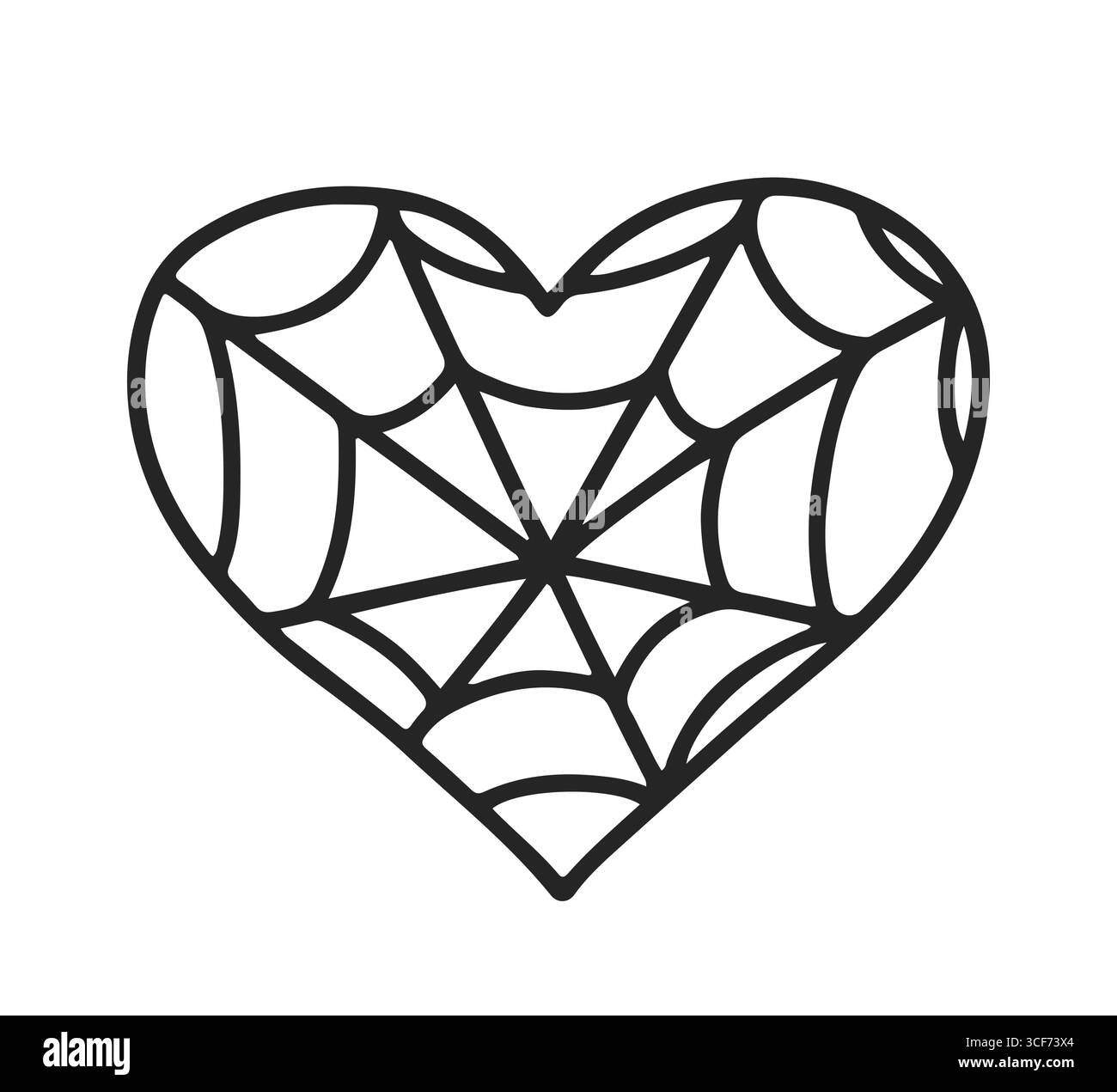 Heart Shaped Spider Web Tattoo Design Stock Vector Image & Art - Alamy