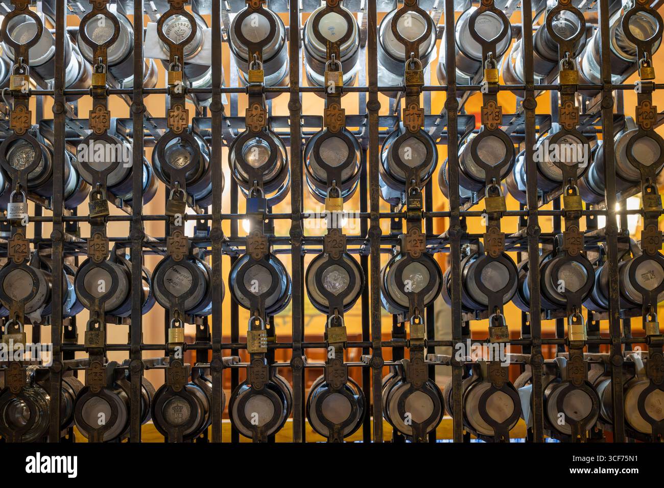 Munich, Germany. 21st Aug, 2025. Dozens of private beer mugs are stored ...