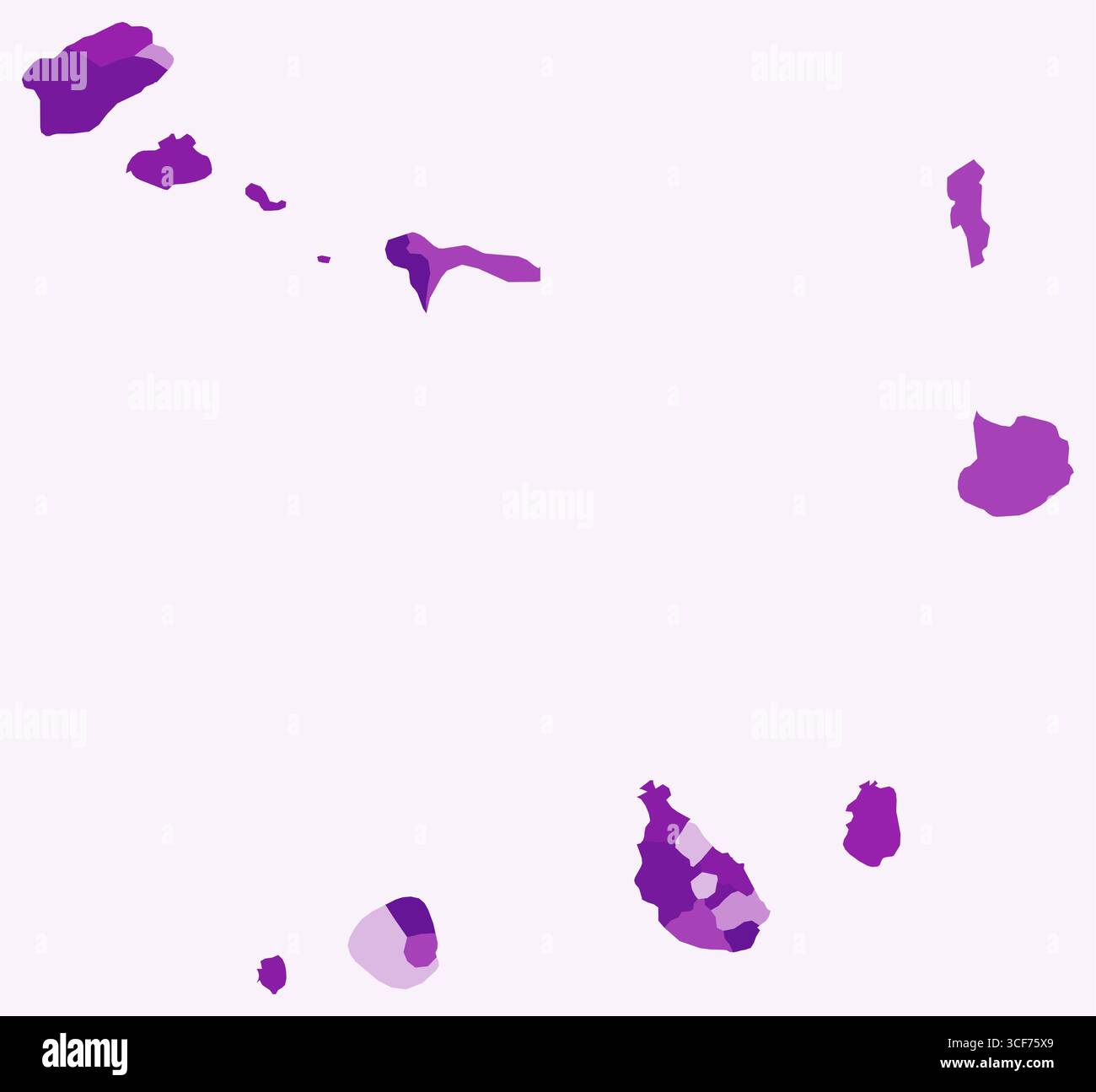Map of Cabo Verde with regions. Just a simple country border map with ...