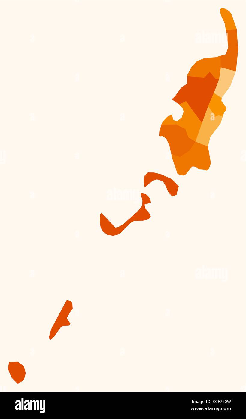 Map of Palau with regions. Just a simple country border map with region ...