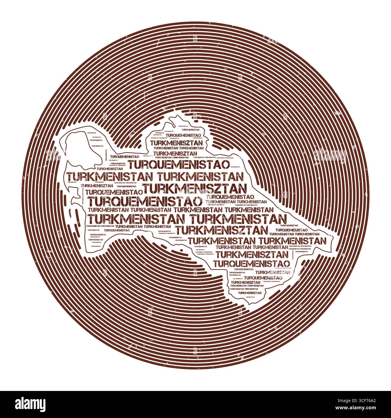 Turkmenistan Vector Image. Country round logo design. Turkmenistan ...