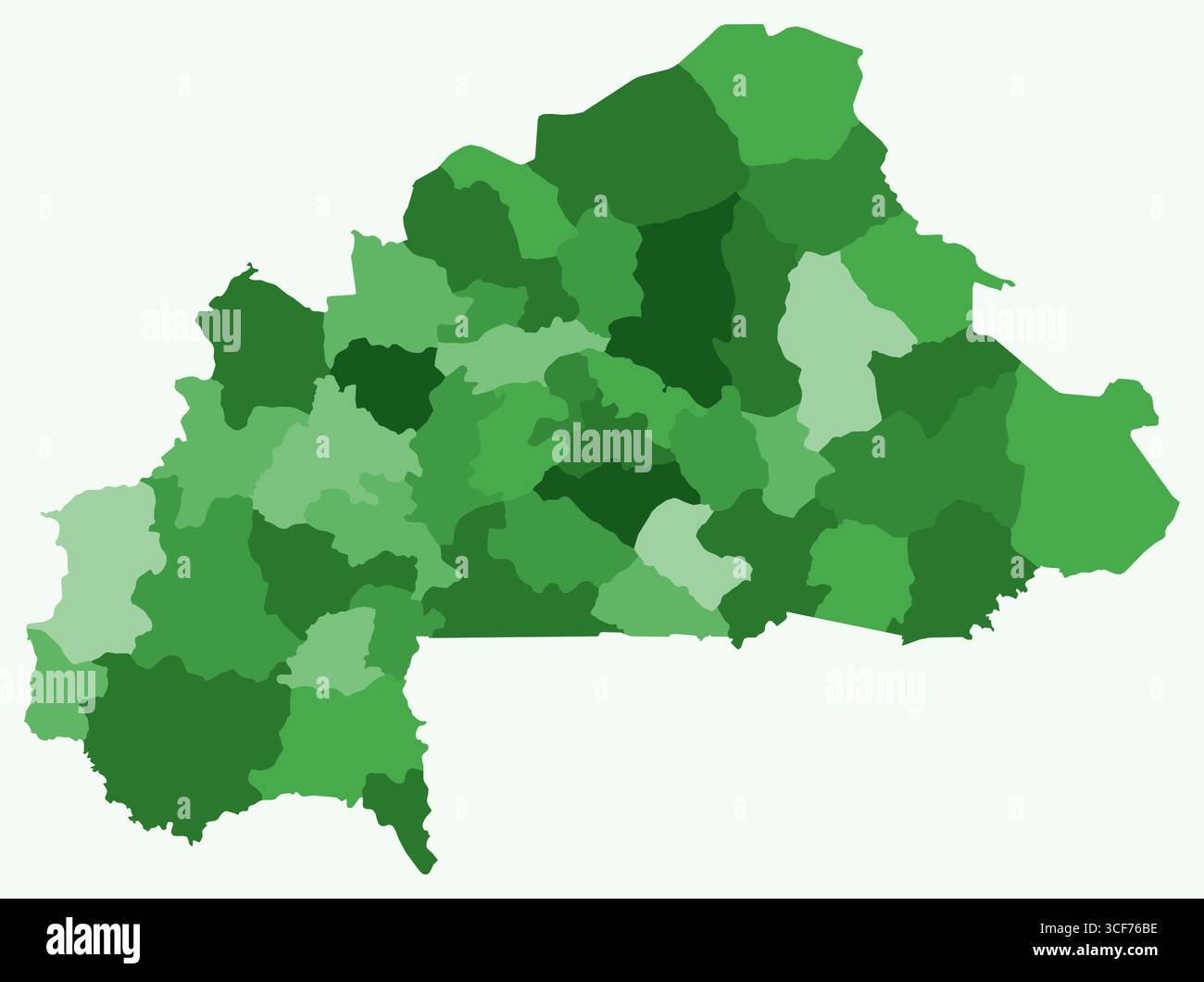Map of Burkina Faso with regions. Just a simple country border map with ...
