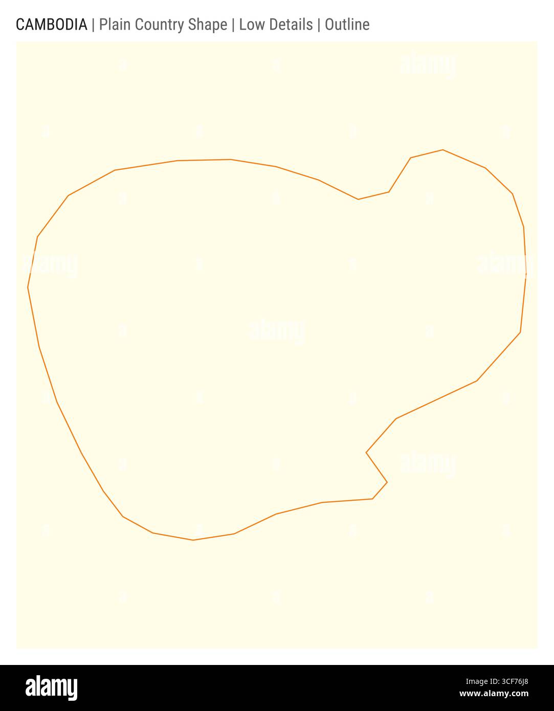 Cambodia plain country map. Low details. Outline style. Shape of Cambodia. Vector illustration ...