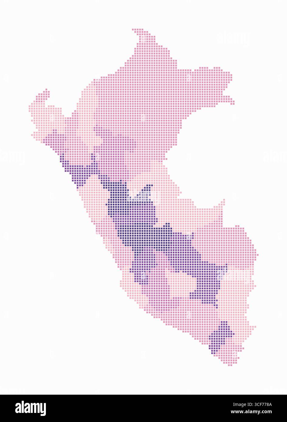 Peru dotted map. Digital style map of the country on white background ...