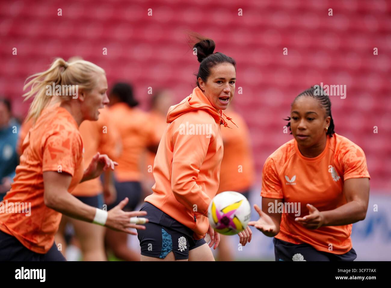England's Emily Scarratt during a team run at the Stadium of Light ...