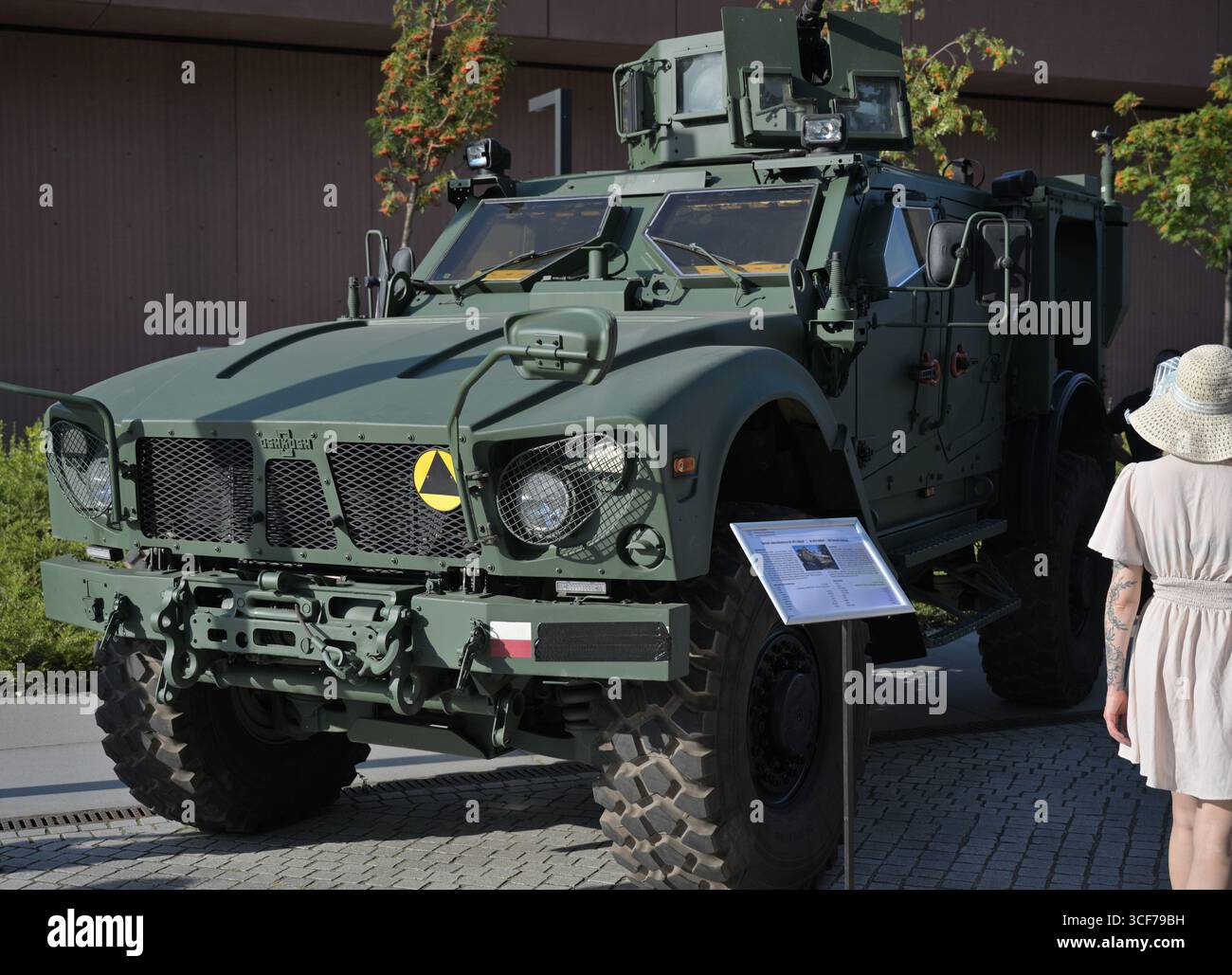 Army truck.Oshkosh M-ATV.MRAP.Front view. Suspension, springs, wheels ...