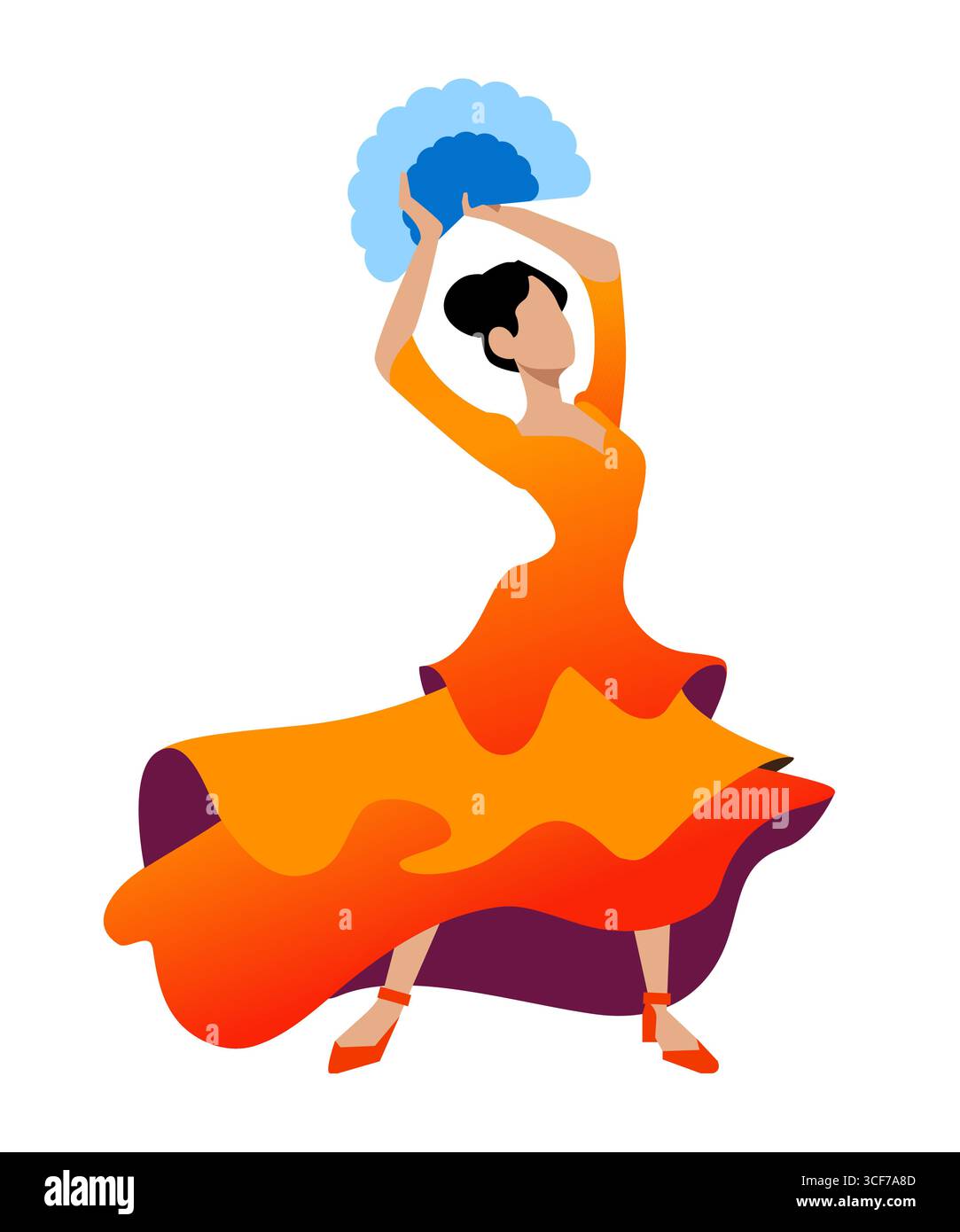 Flamenco dancer spain white background Stock Vector Images - Alamy