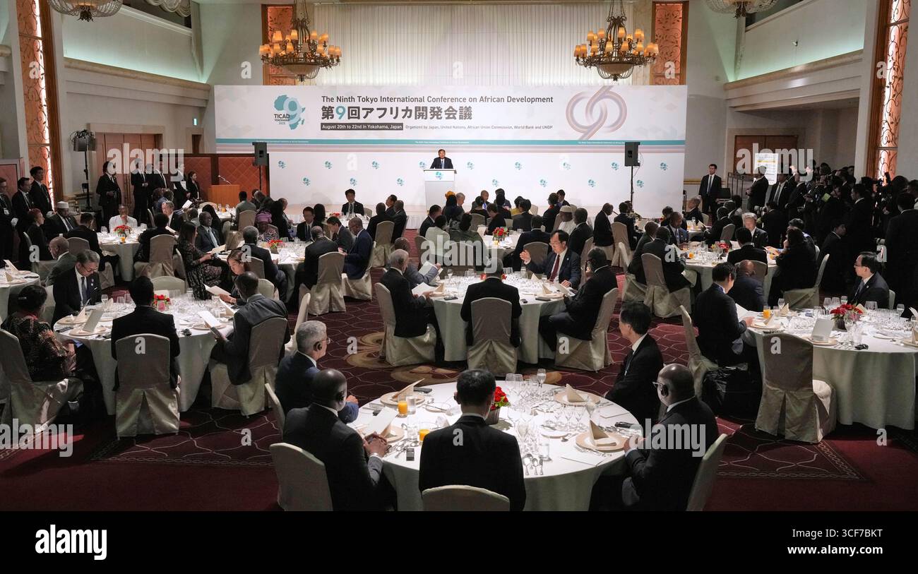 A dinner party is seen at the Ninth Tokyo International Conference on ...