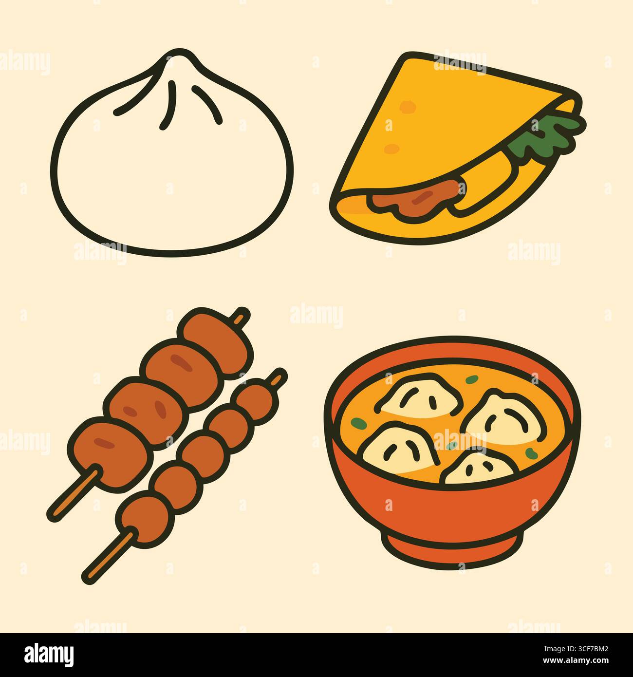 Small dumpling Stock Vector Images - Alamy