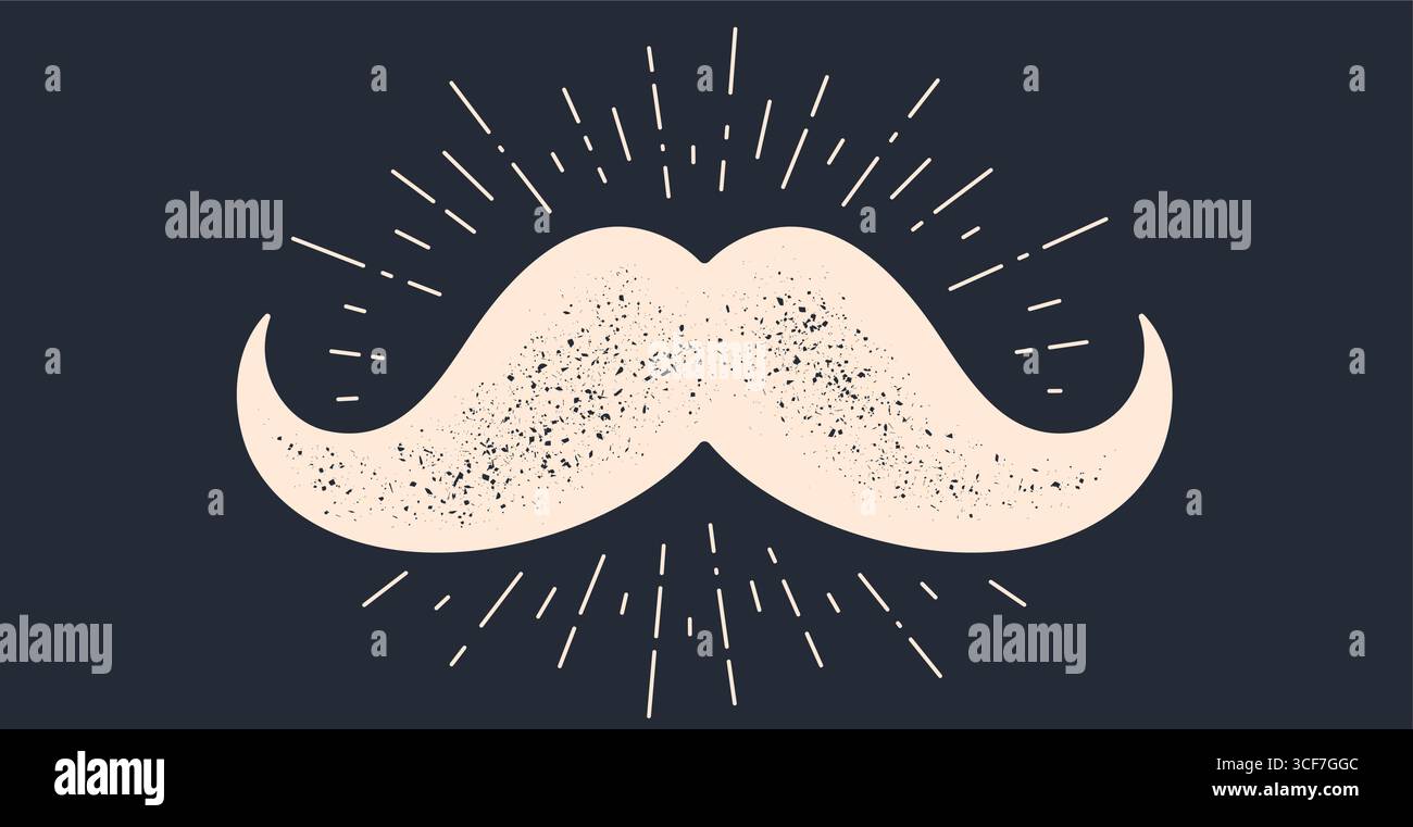 Mustache and vintage sun rays sunburst Stock Vector Image & Art - Alamy
