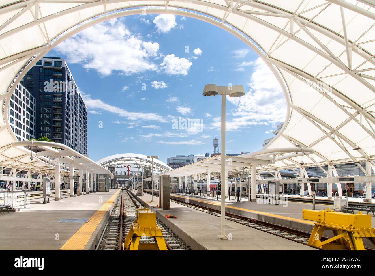 Denver, CO, USA-June 11, 2025; View over the platforms of the open-air ...