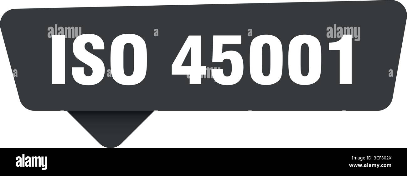 iso 45001 sticker. iso 45001 black sign isolated on transpatent ...