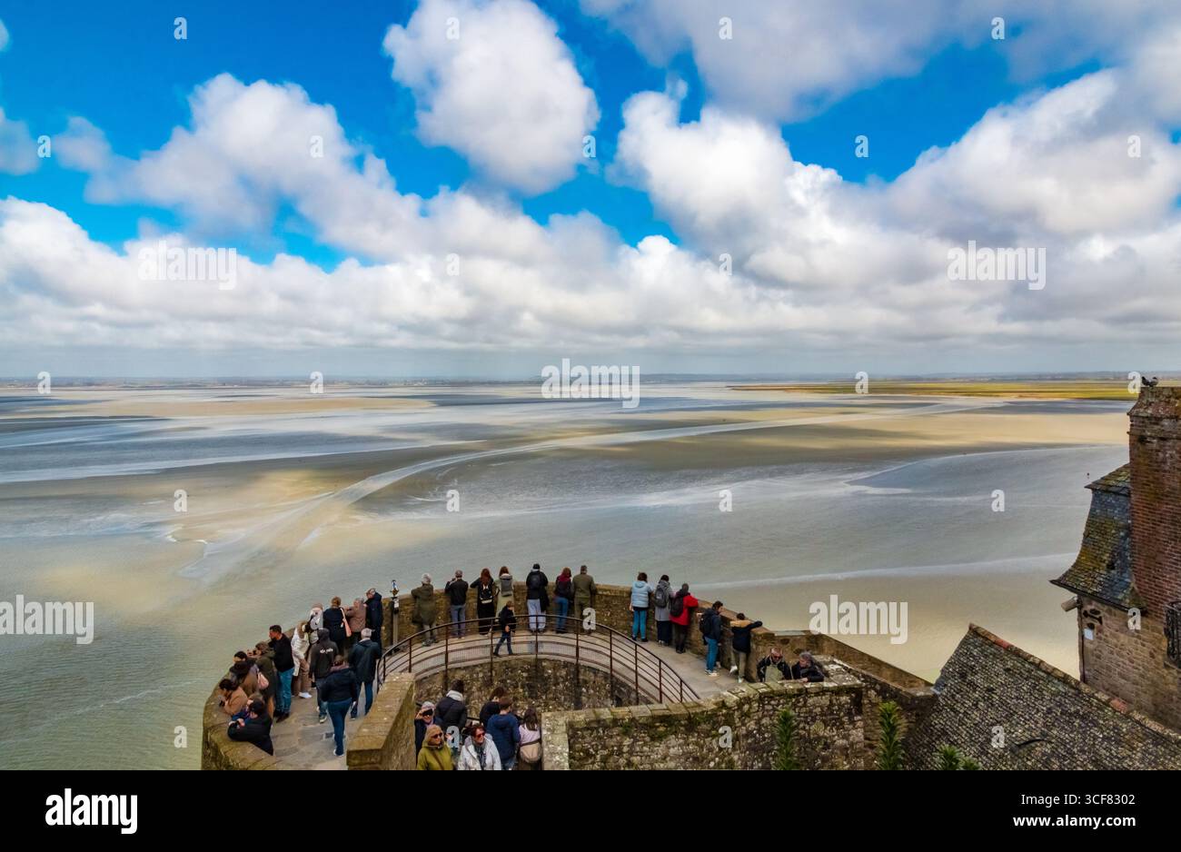 In the foreground, visitors gather atop the North Tower (Tour du Nord ...
