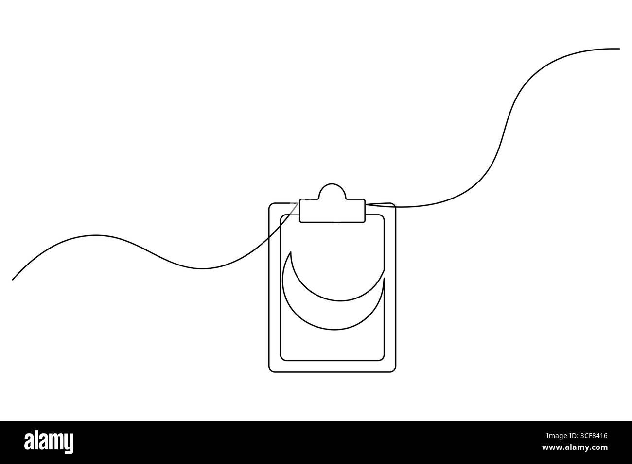 Clipboard continuous one line drawing minimalist outline vector ...