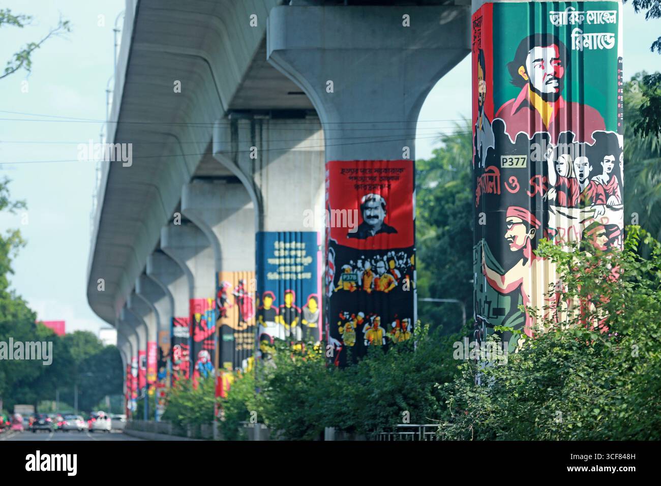 These graffiti painted on the pillars of the metro rail are basically a ...