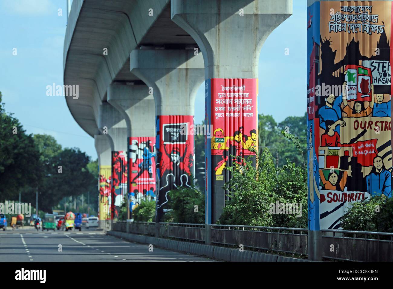 These graffiti painted on the pillars of the metro rail are basically a ...