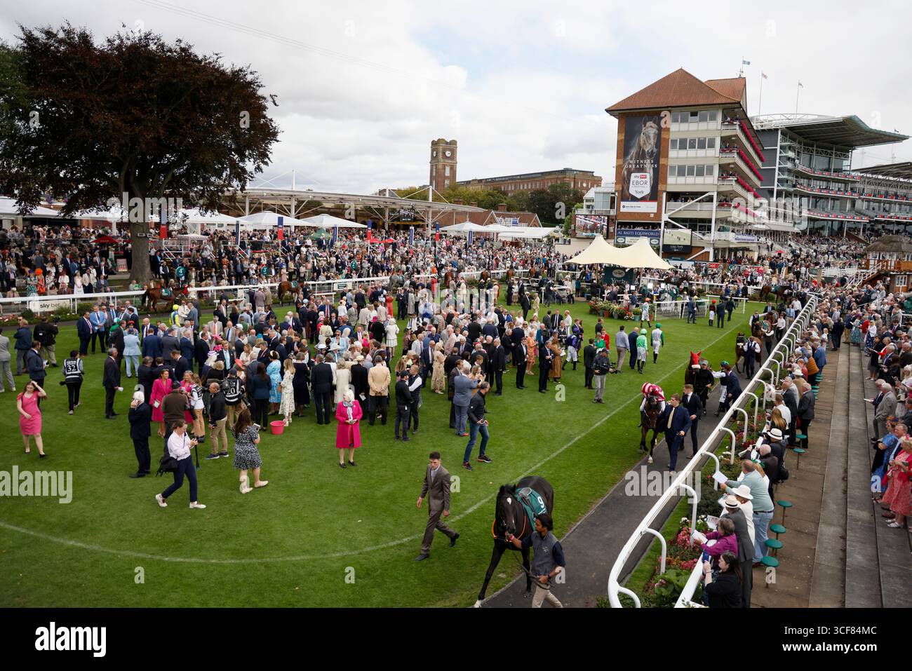 General view of the parade ring during day two of the Sky Bet Ebor ...
