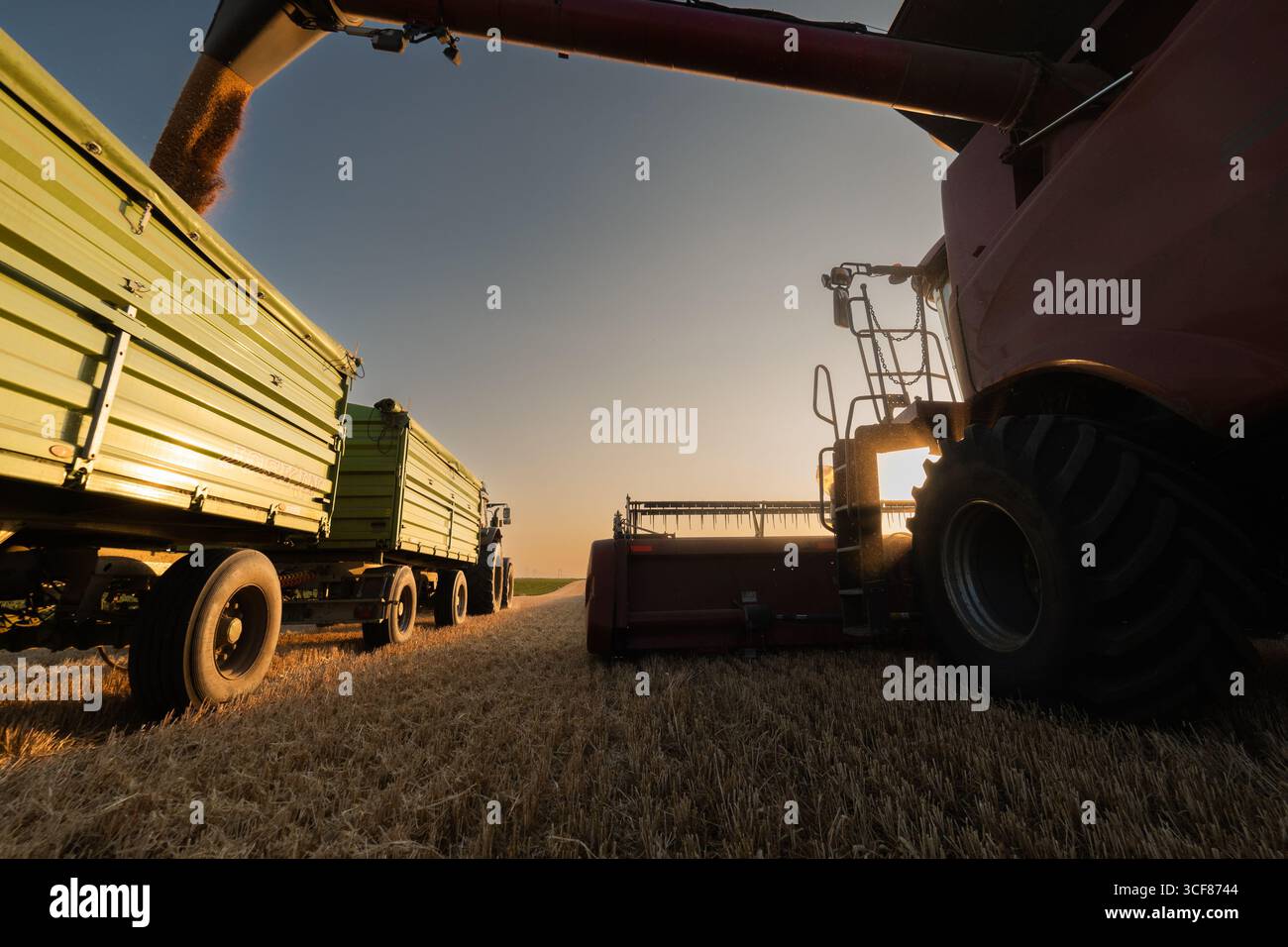Combine reloading grain tractor hi-res stock photography and images - Alamy