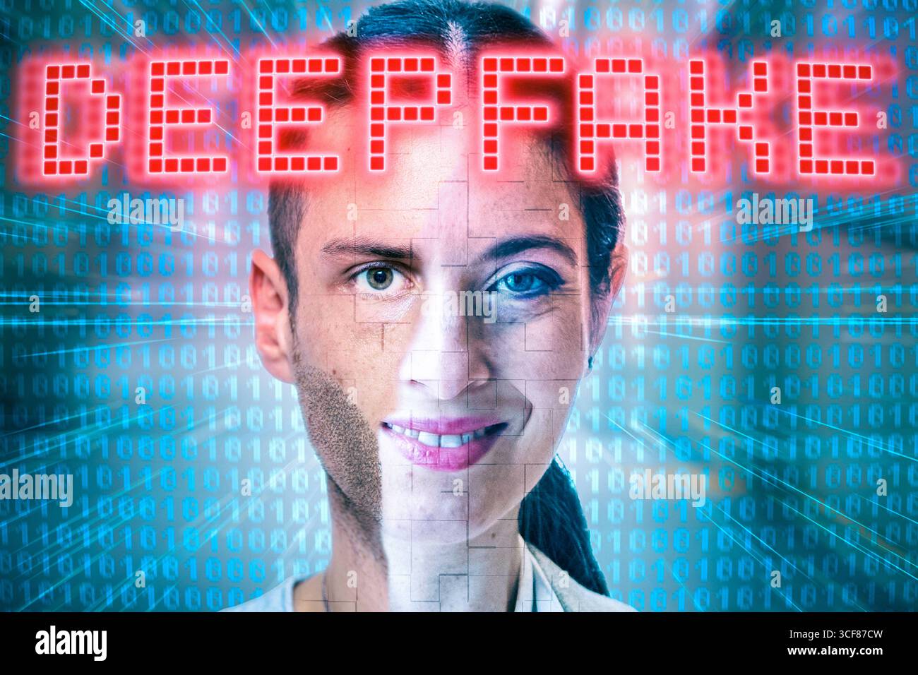 Bavaria, Germany August 21, 2025: Photo montage showing an artificially ...