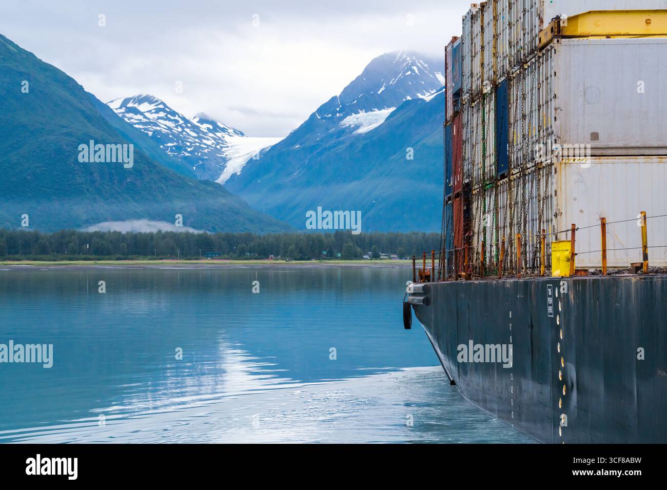 Container Barge in Alaska Stock Photo - Alamy