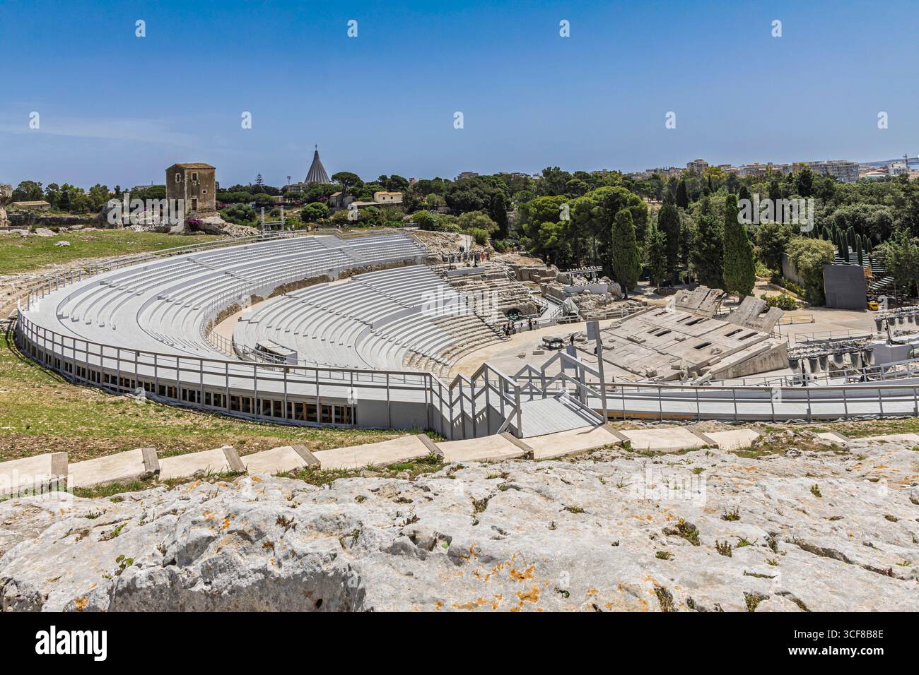 Parco Archeologico della Neapolis - greek amphitheatre Stock Photo - Alamy