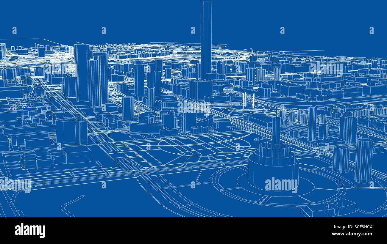 Futuristic City Blueprint Stock Vector Image & Art - Alamy