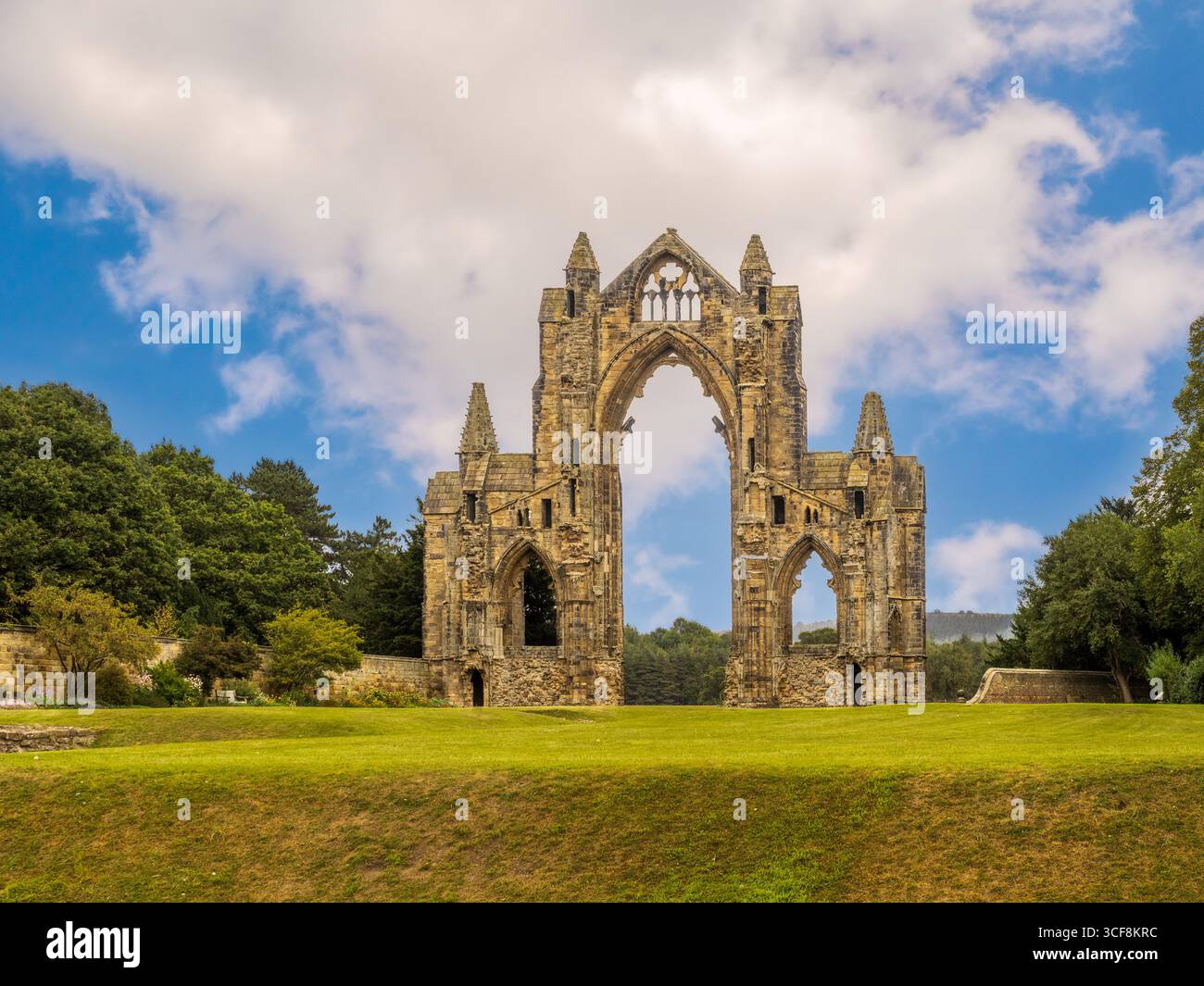 A view of the iconic east gable of Guisborough Priory, the dramatic ...
