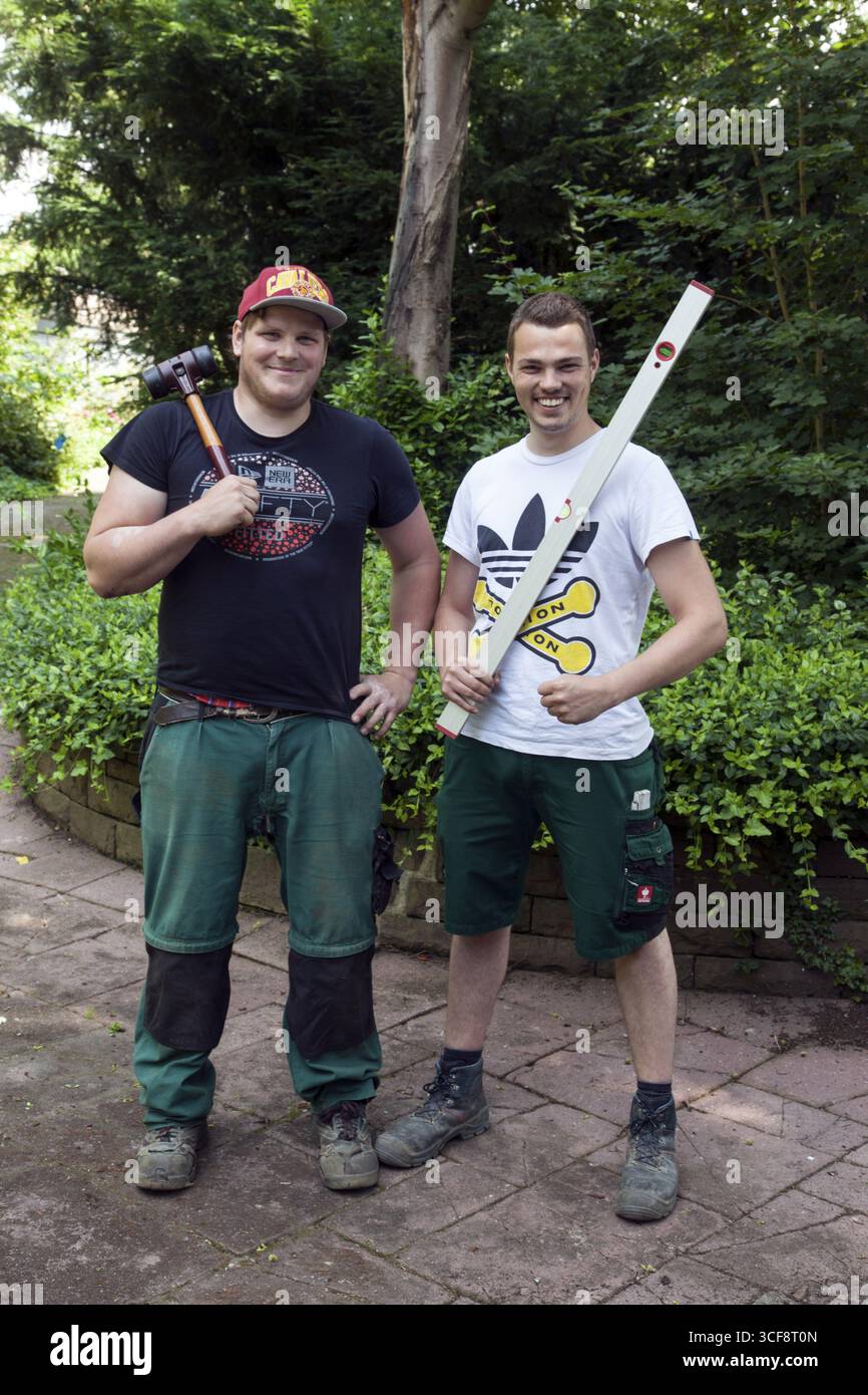 Paving work, carried out by trainees as garden and landscape builders ...