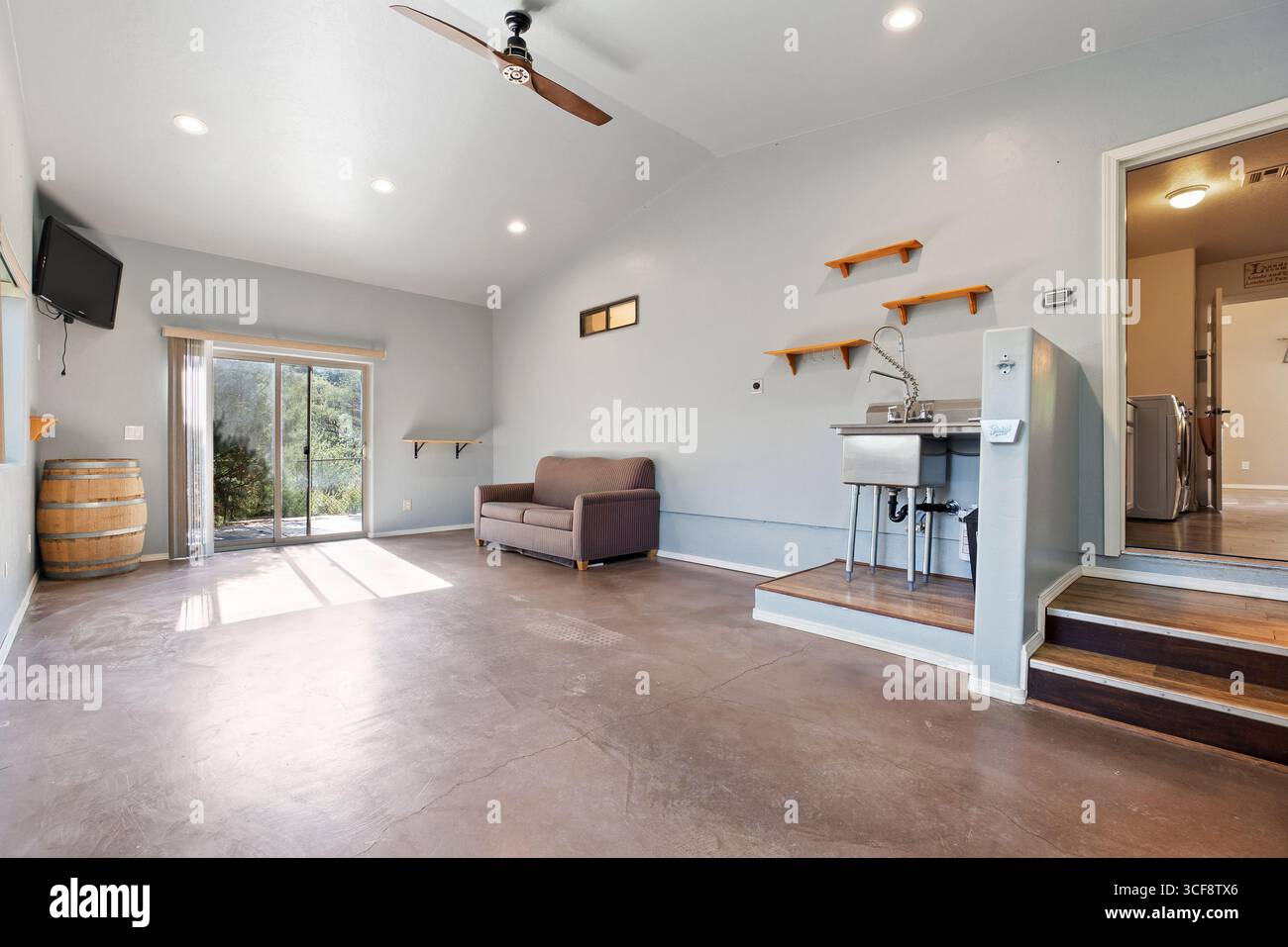 Modern Multi-Purpose Room with Open Layout and Natural Light Stock ...