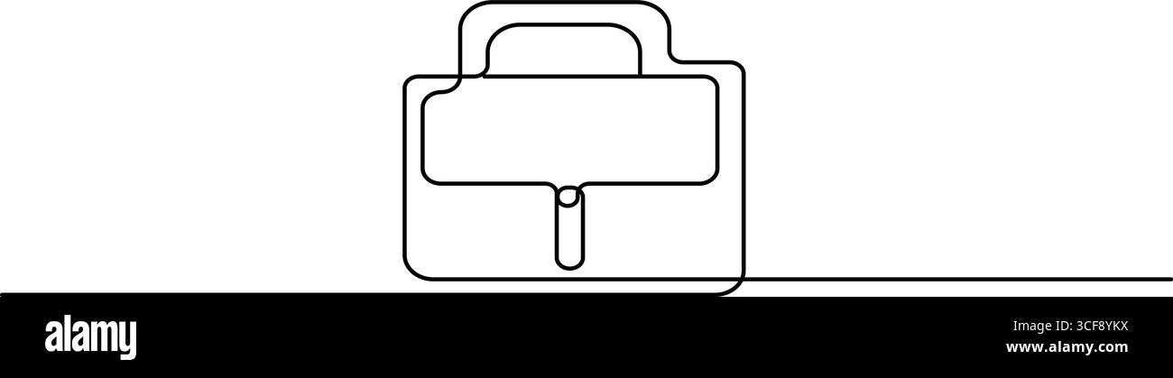 Briefcase continuous one line art drawing of vector isolated on white ...