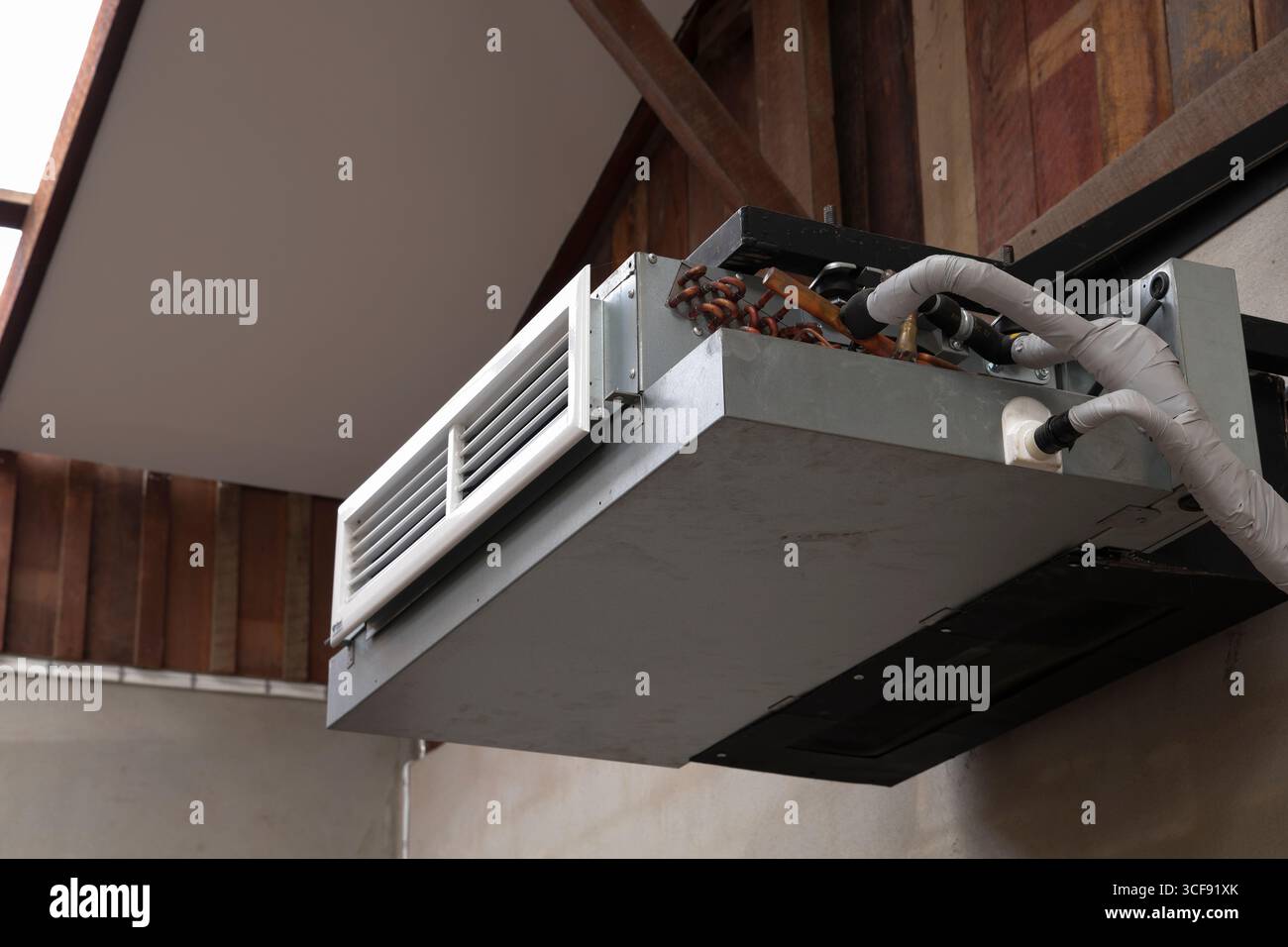 Air vent system air conditioner unit in a modern coffeeshop Stock Photo ...